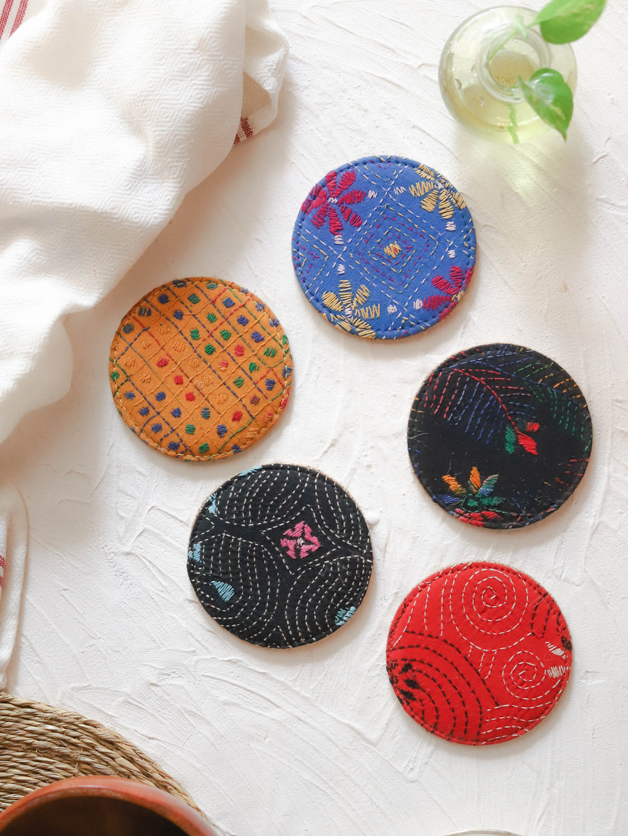 Bengal Kantha Tea/ Coffee Coaster – BONGONIKETAN