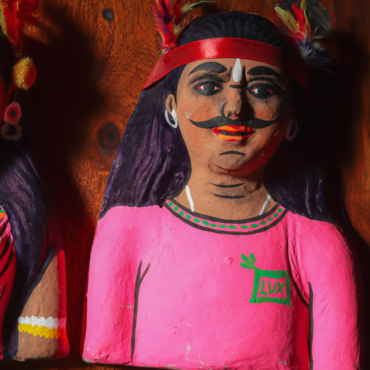 Handmade (Mukhauta) Chhau Mask - Tribal Couple – BONGONIKETAN