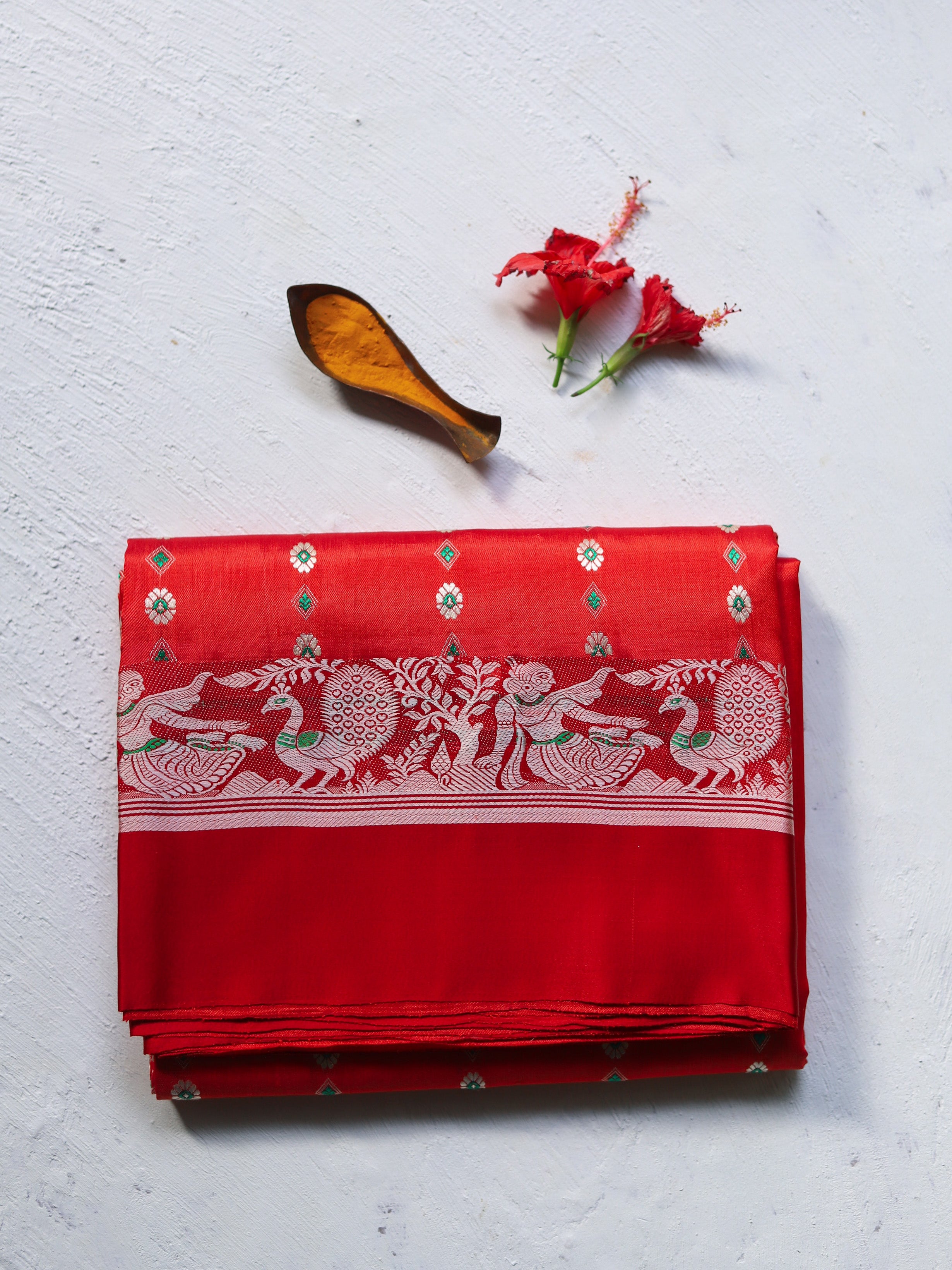 Murshidabad Garad Silk Saree|Handwoven Mulberry Silk Sari|BONGONIKETAN